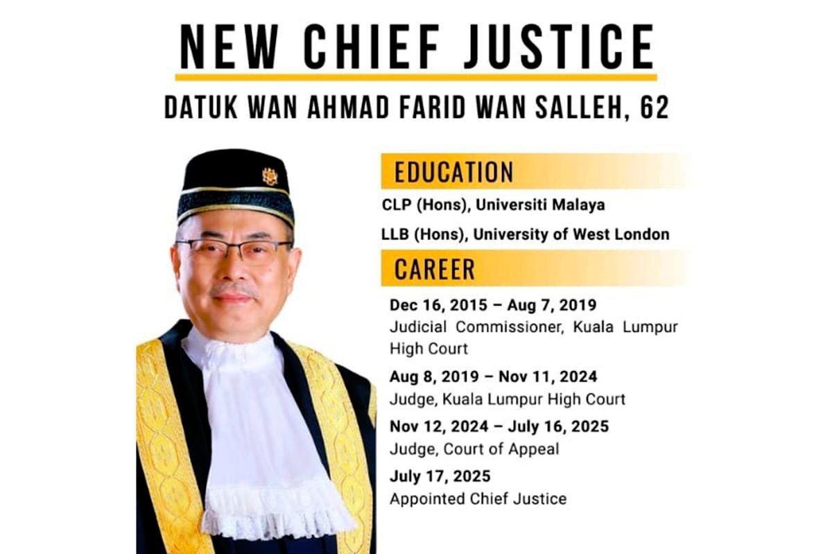 New chief justice to be sworn in on July 28