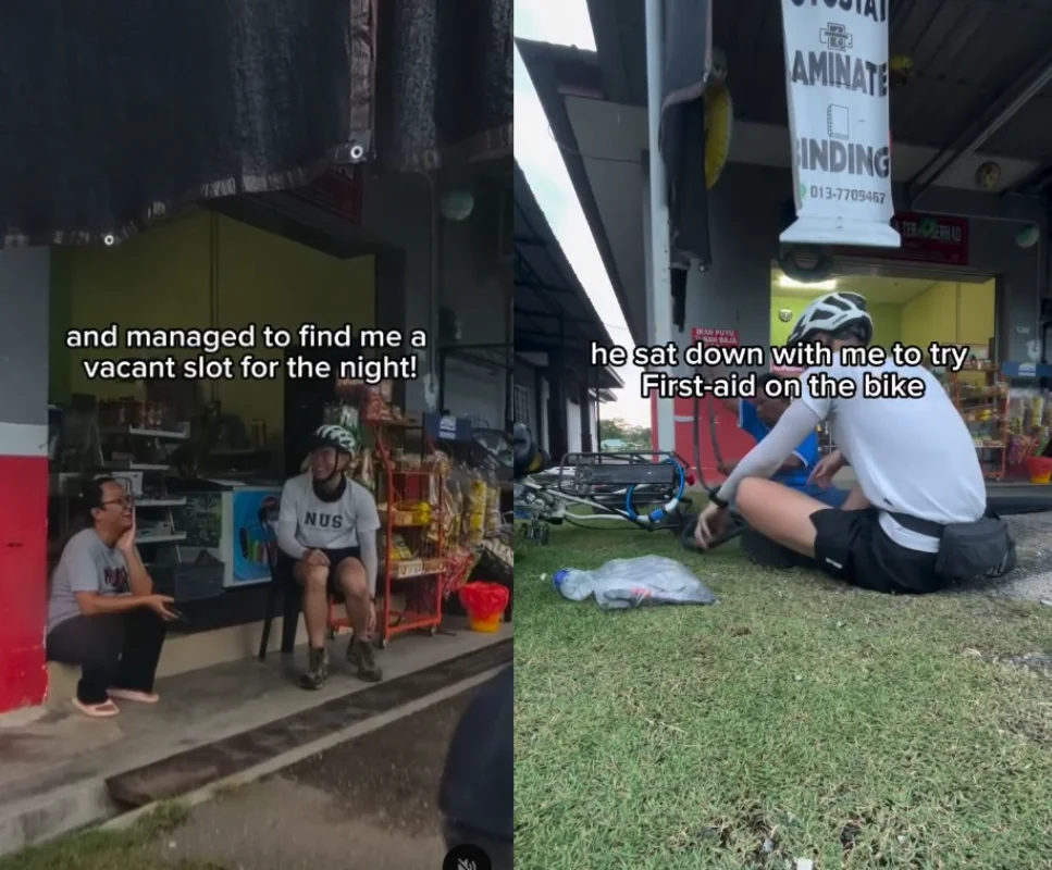 Singapore cyclist helped and fed by kind Malaysians after suffering a ...