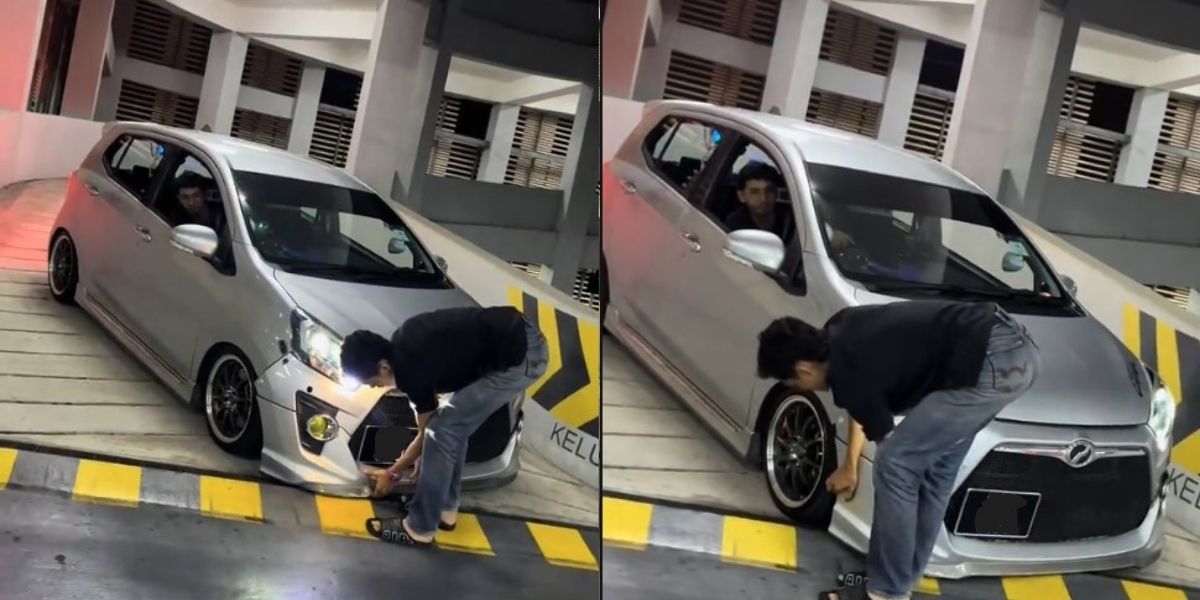 Axia’s lowered bumper scrapes the ground, sparks laughter and advice in ...