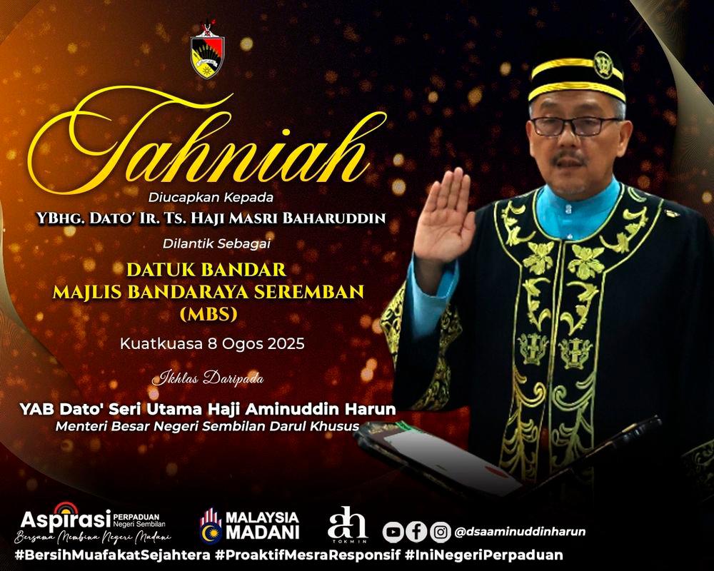 Masri Baharuddin appointed new mayor of Seremban