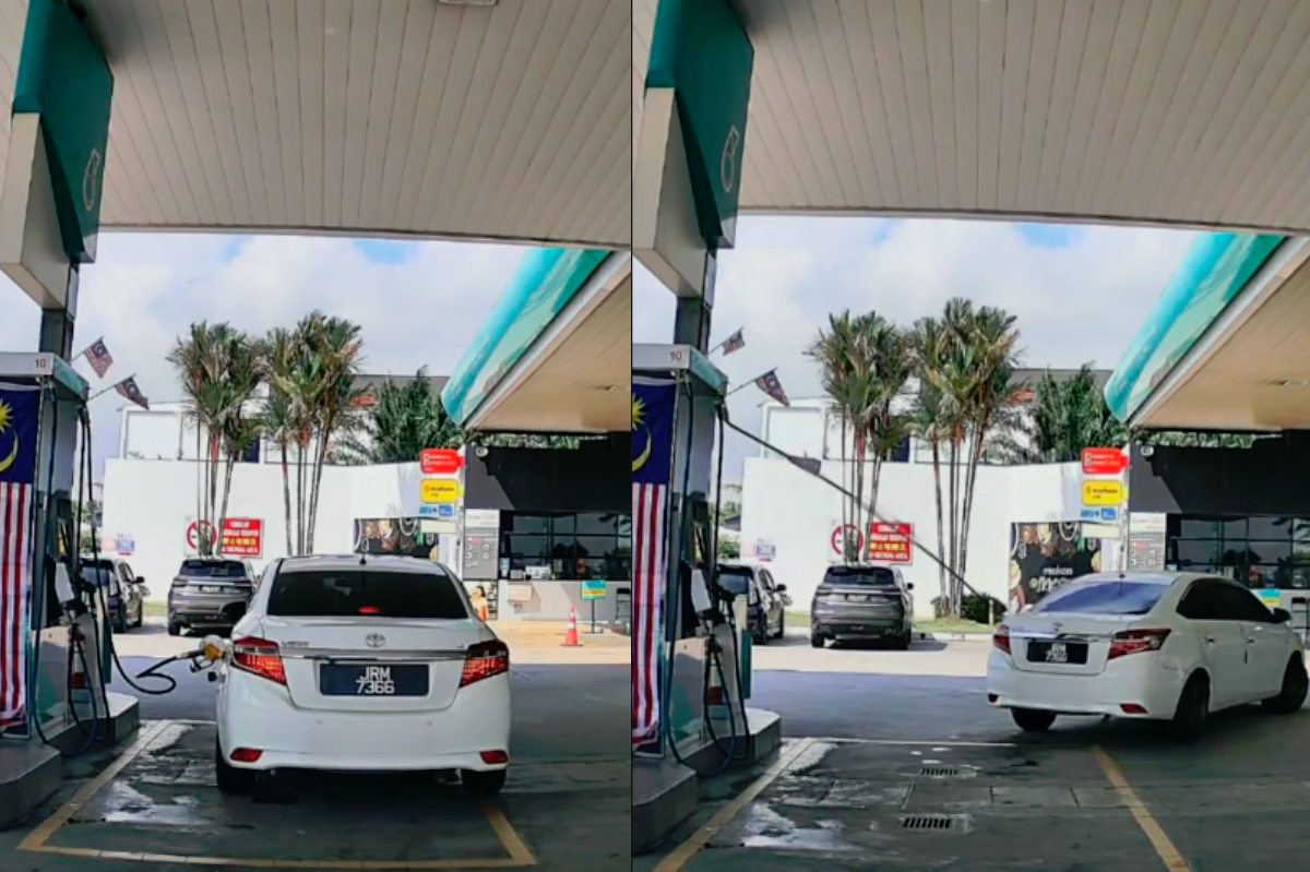 M’sian driver forgets fuel nozzle, snaps pump hose & slapped with RM700 ...