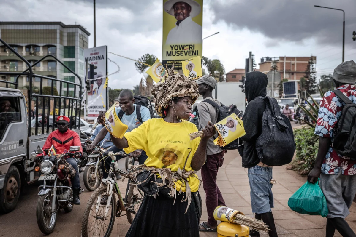 Ugandan opposition uses national flag as symbol of protest ahead of vote