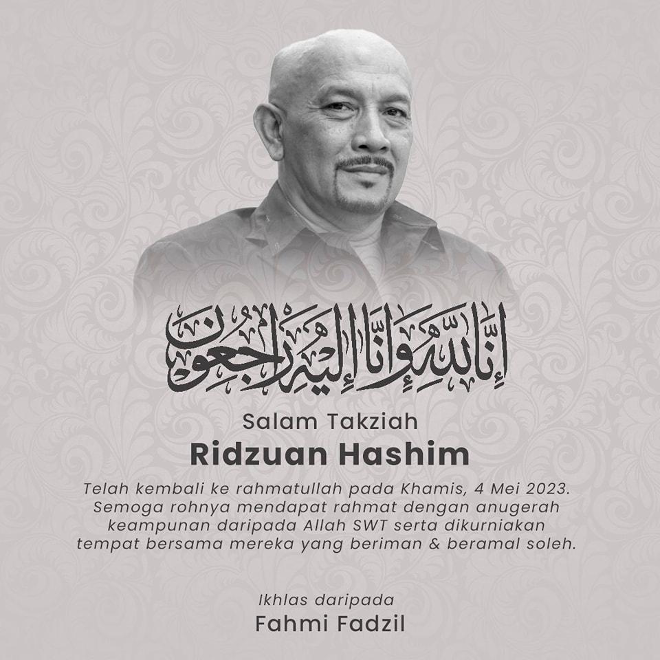 Fahmi offers condolence on actor Ridzuan Hashim’s death