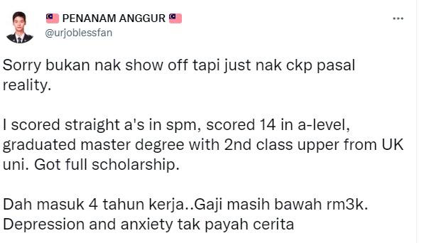 Student with straight A’s, Master’s degree, earns less than RM3K ...