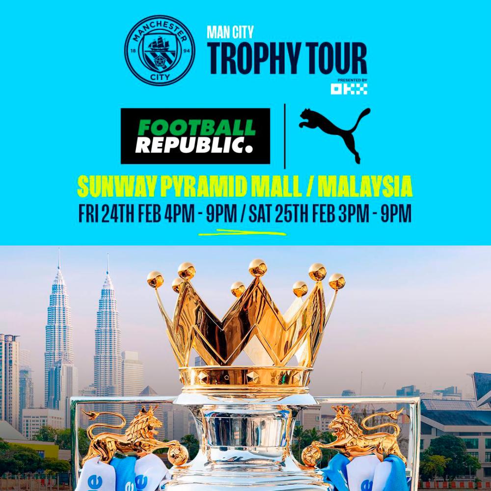 Trofi EPL Manchester City di Sunway Pyramid